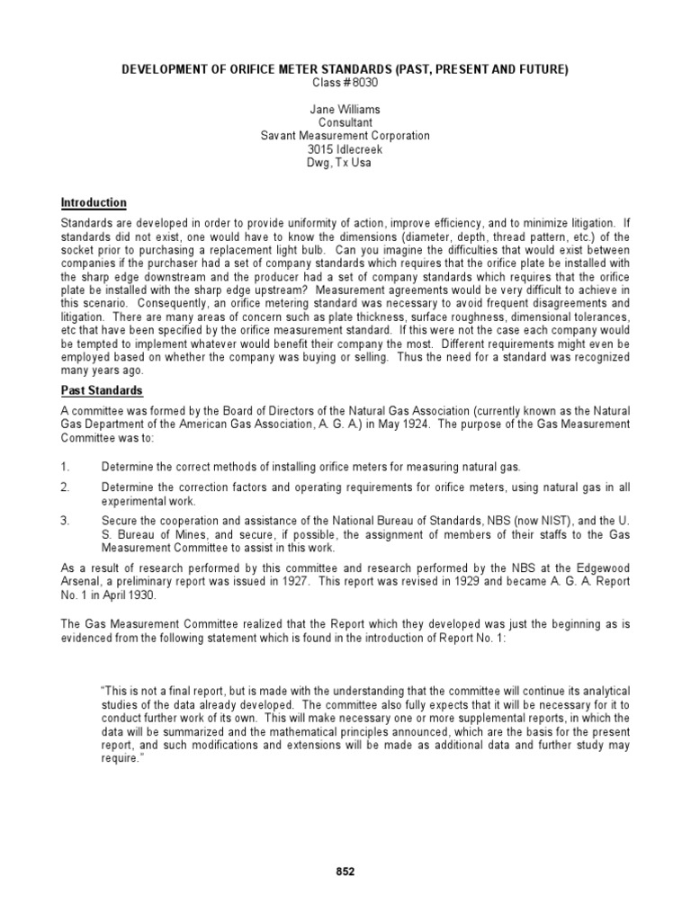 Orifice Meter Standards Evolution | PDF | Reynolds Number | Experiment