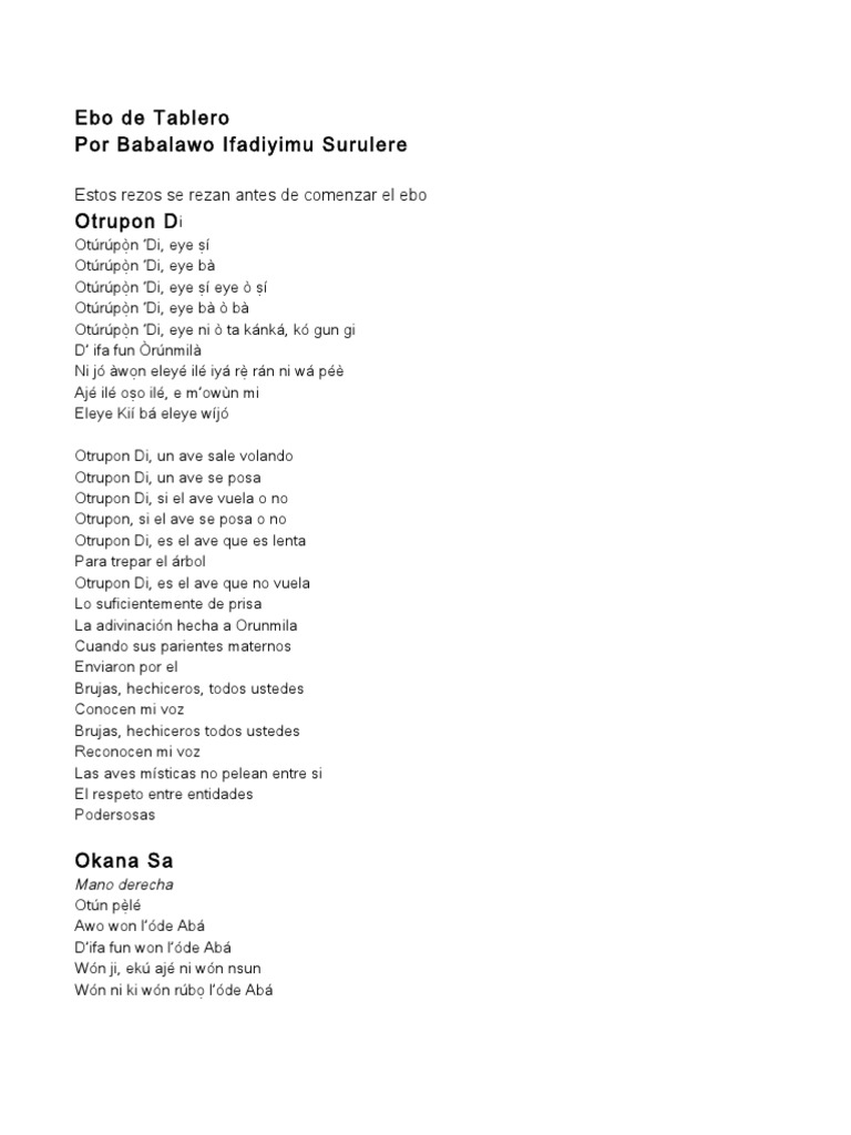 Adabo Ebo de Tablero | PDF | Creencia religiosa y doctrina | Revelación