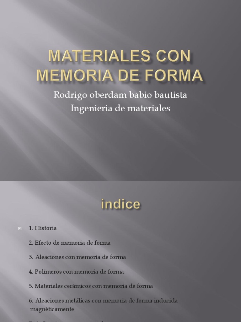 Materiales Con Memoria de Forma | PDF | Aleación de memoria de forma ...