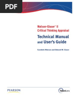 Watson-Glaser Critical Thinking Appraisal (WGCTA) | PDF | Critical ...