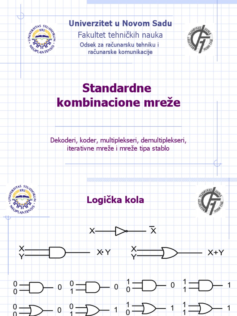 LPRS1 03 Standardne Kombinacione Mreze | PDF