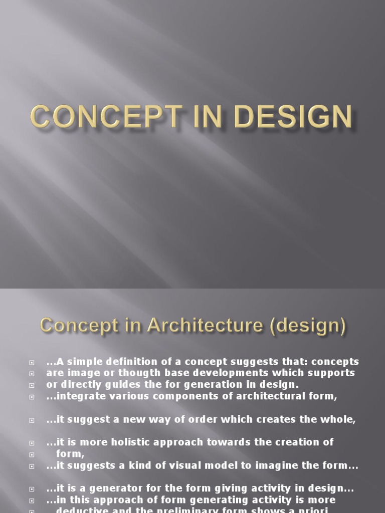 Concept in Architectural Design | PDF | Concept | Design
