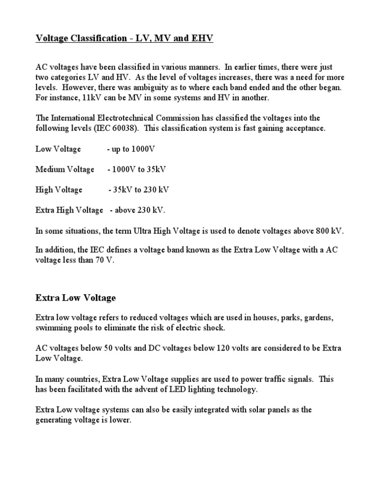 Voltage Classification IEC | PDF | Science & Mathematics | Technology ...