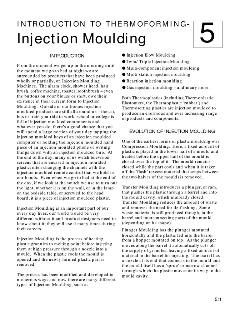 Introduction to Injection Moulding | PDF