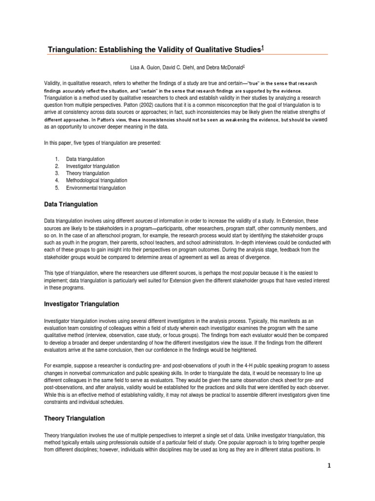 Triangulation | PDF | Qualitative Research | Case Study