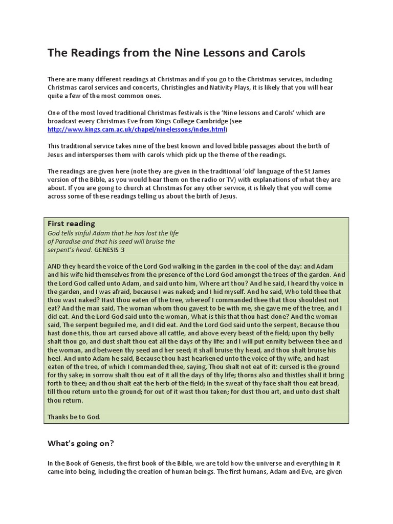 Christmas The Readings From The Nine Lessons and Carols | Download Free ...