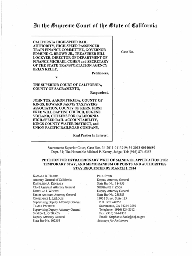 Petition For Extraordinary Writ of Mandate, Application For Temporary ...