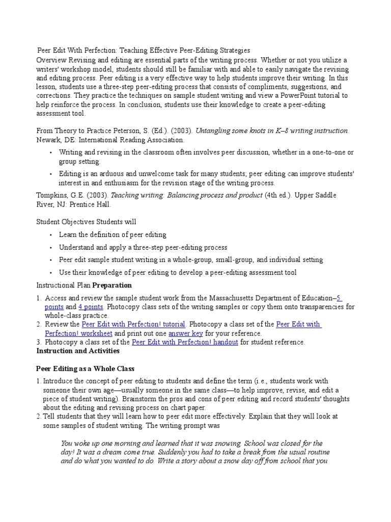 5 Points 4 Points Peer Edit With Perfection! Tutorial Peer Edit With ...