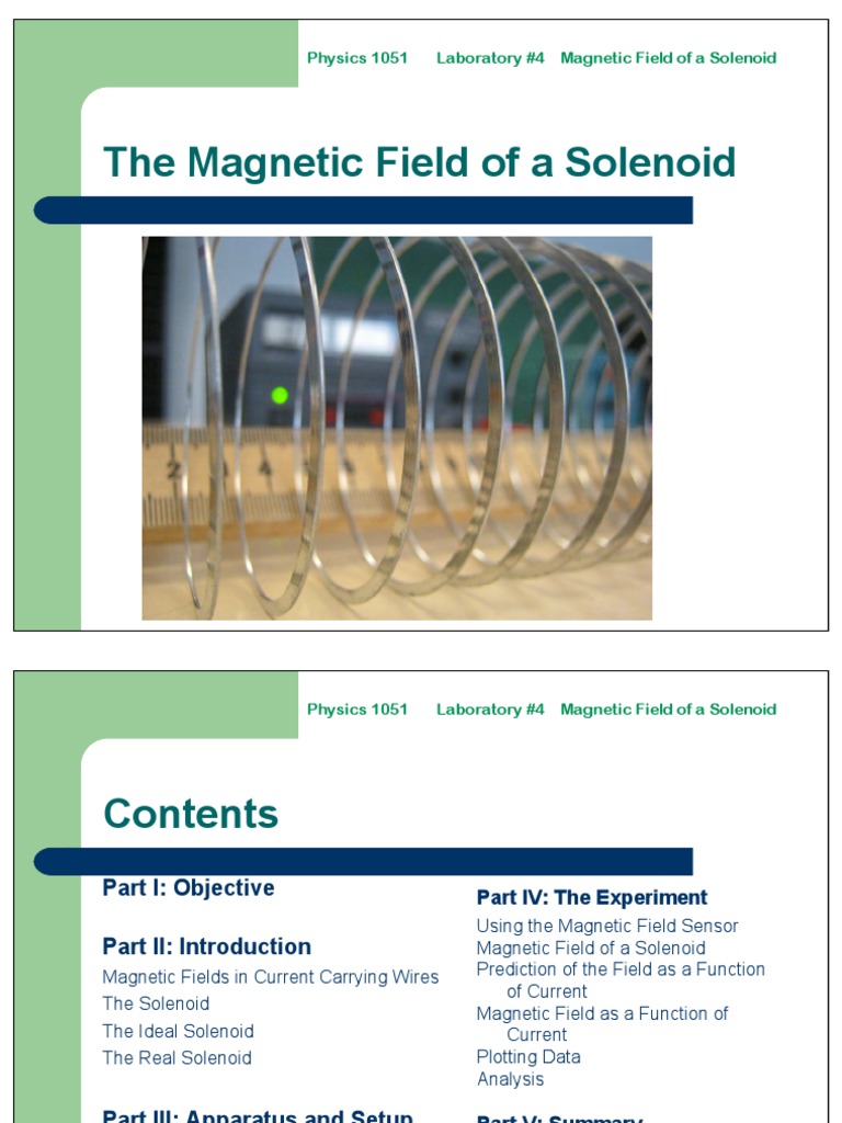 Characterizing the Magnetic Field of a Solenoid | PDF | Magnetic Field ...
