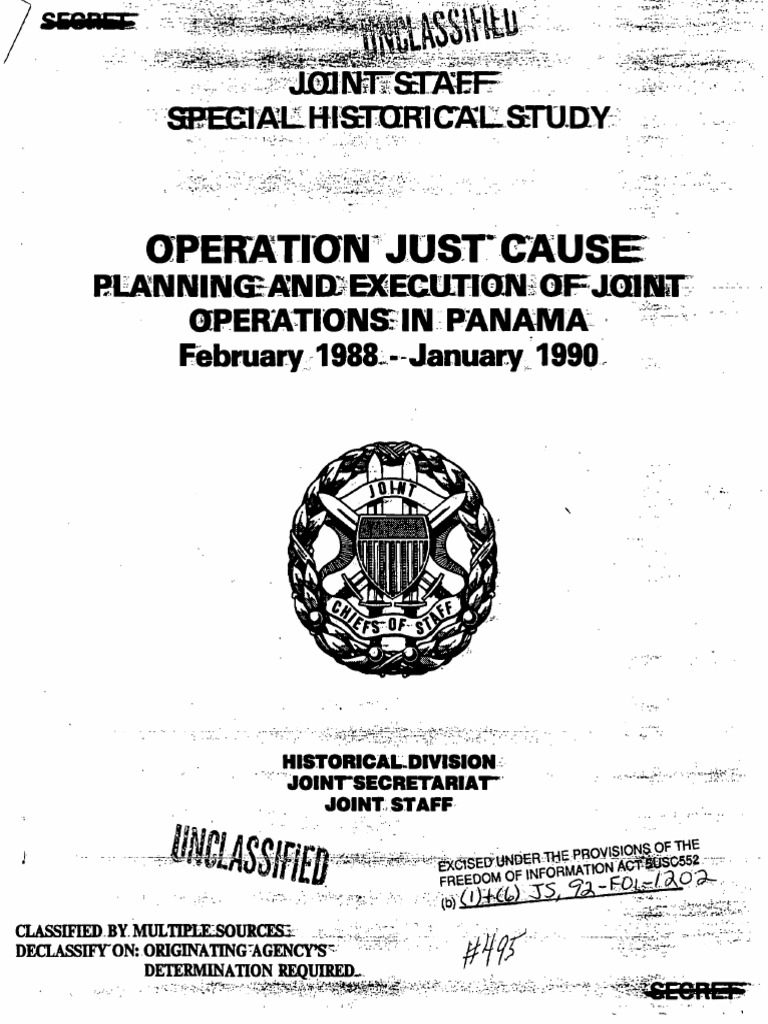 Operation Just Cause Declassified | PDF | Joint Chiefs Of Staff ...