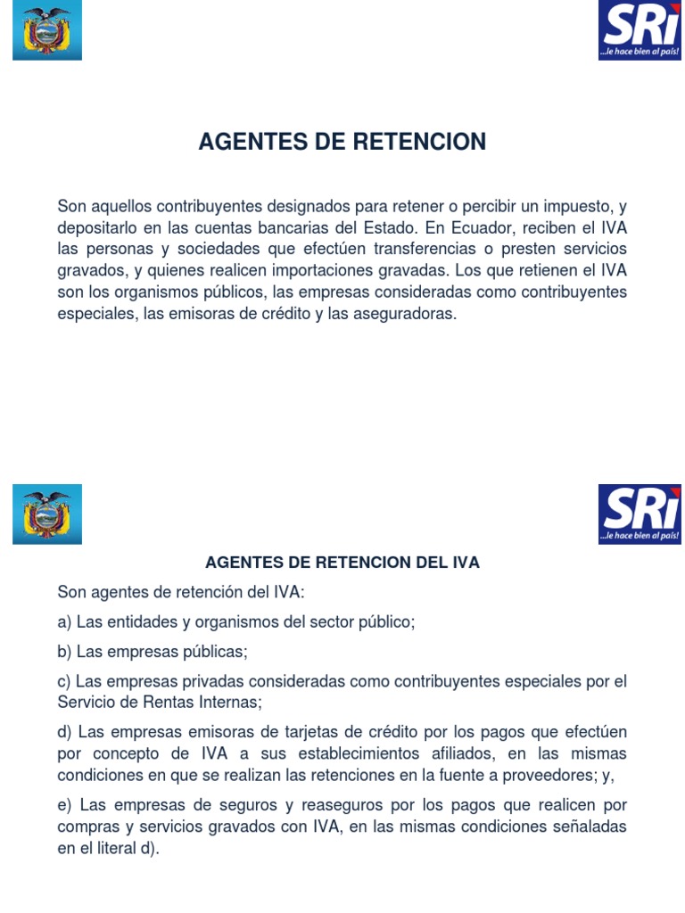 Agentes de Retencion Del Iva | PDF | Impuestos | Impuesto al valor agregado