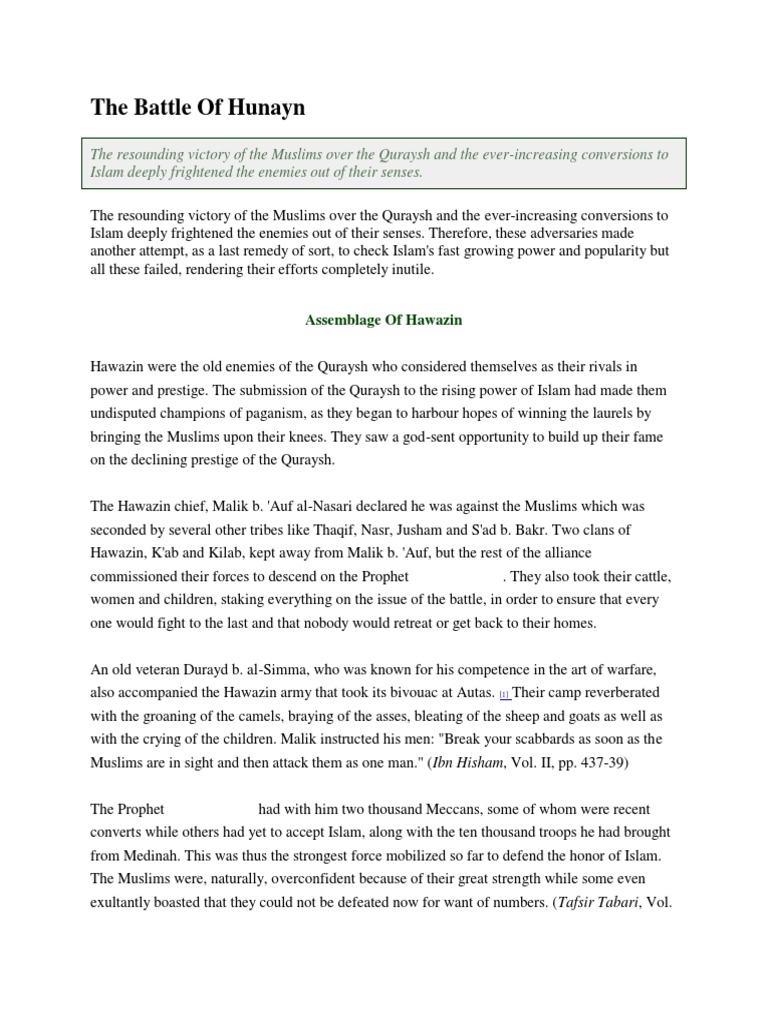 The Battle of Hunayn | Muhammad | Medieval Islam