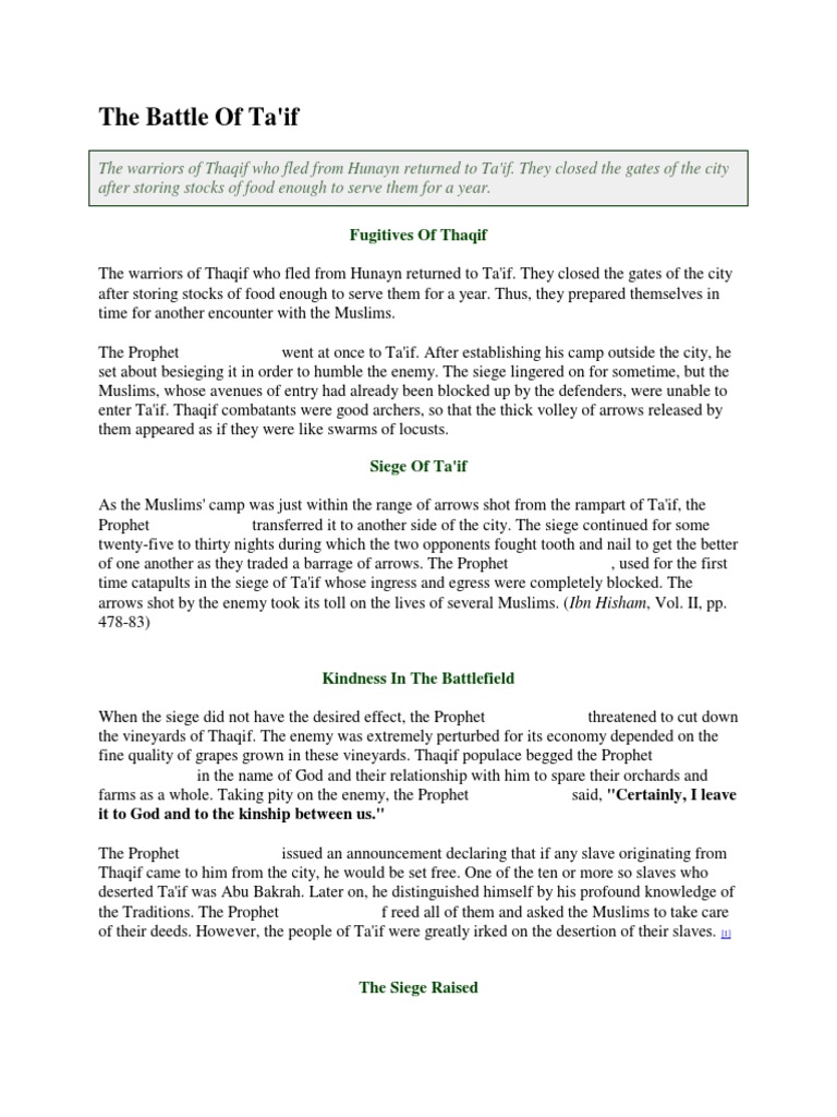 The Battle of Taif | PDF | Muhammad | Abrahamic Religions