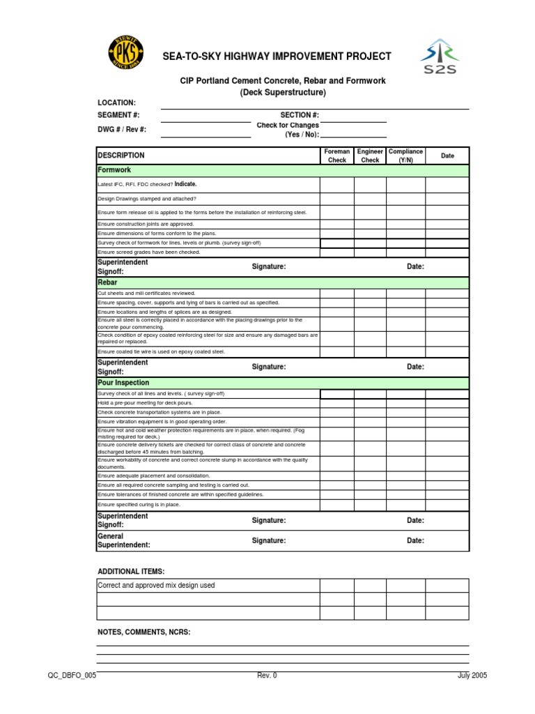 QC - DBFO - 005 CIP Portl Cement Concrete Deck Superstructure | PDF