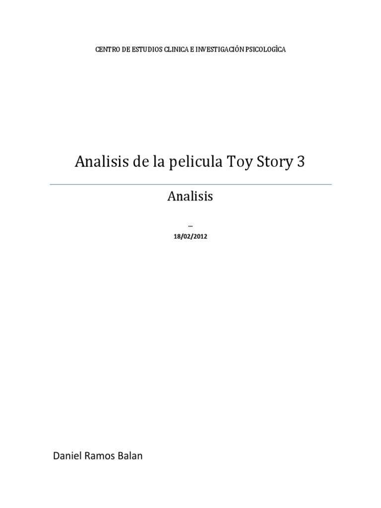 Análisis de Toy Story 3 y sus personajes | PDF | Ocio