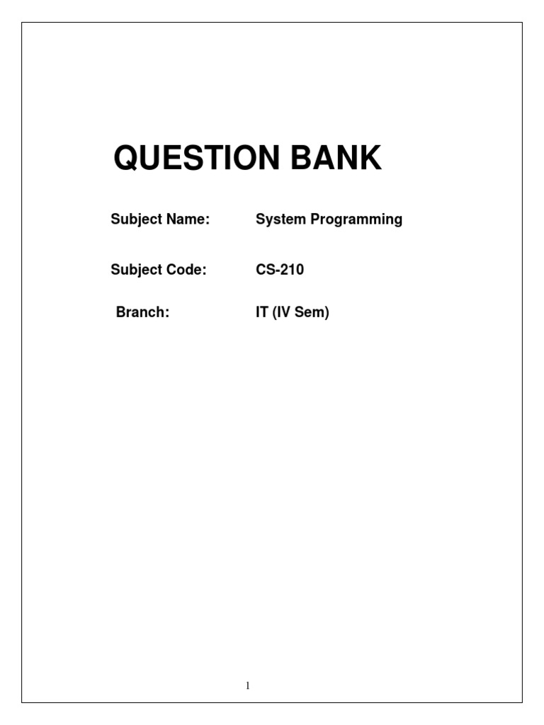 System Programming Question Bank | PDF | Parsing | Assembly Language