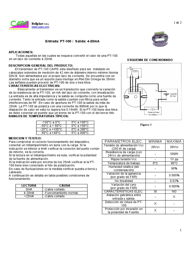 Inst Pt100 | PDF | Transformador | Electromagnetismo
