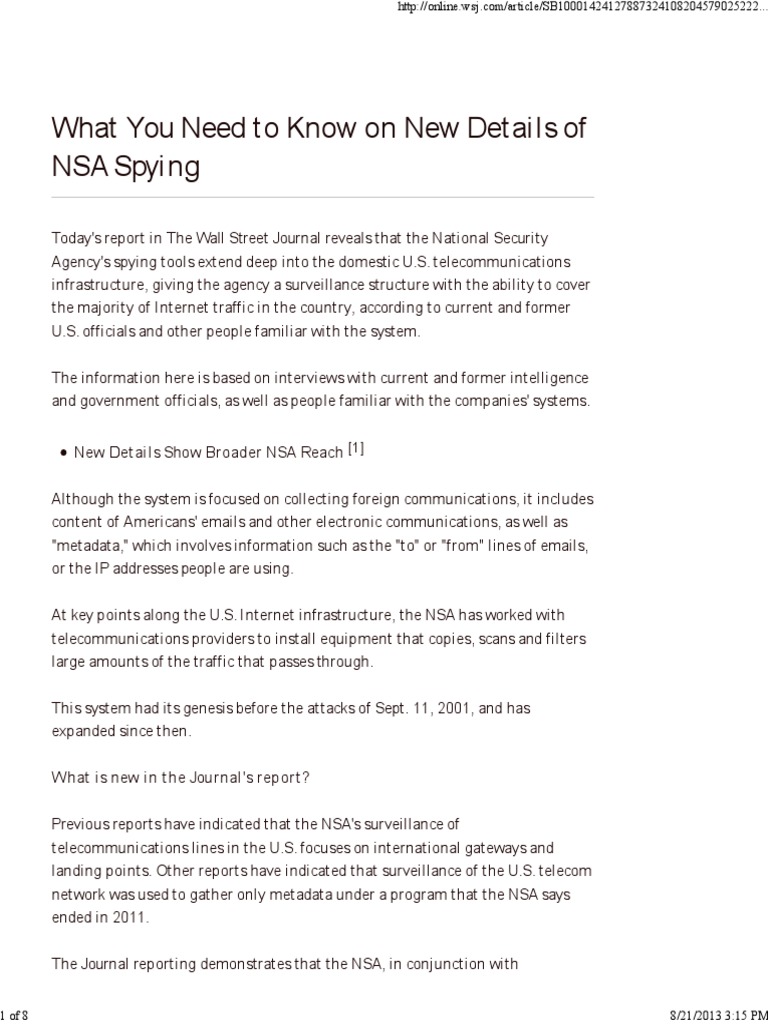 What You Need To Know On New Details of NSA Spying | PDF | National ...