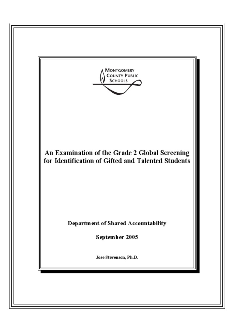 MCPS GT Screening 2005 | PDF | Intellectual Giftedness | Race And ...