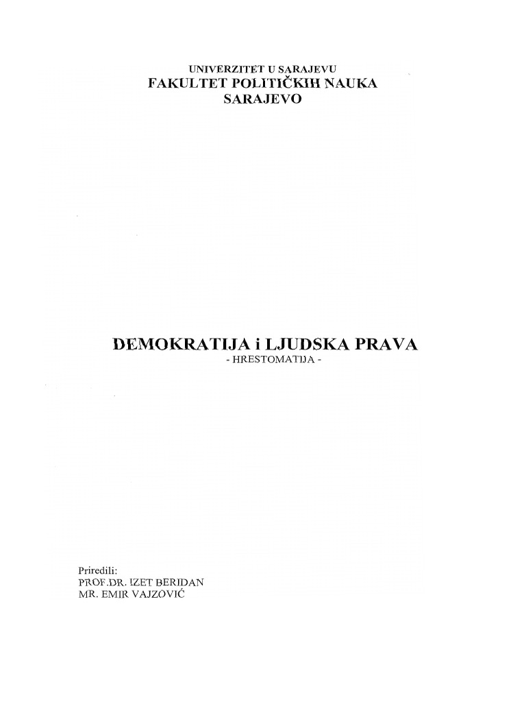 DEMOKRATIJA I LJUDSKA PRAVA-hrestomatija | PDF
