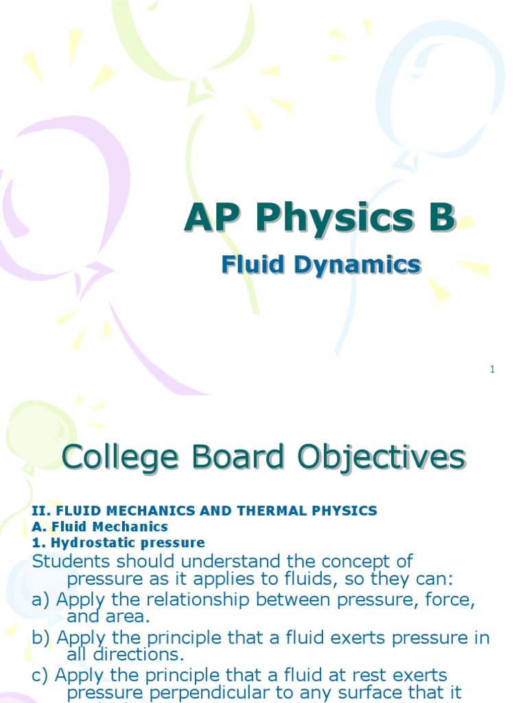 10 FluidDynamics | PDF | Buoyancy | Pressure