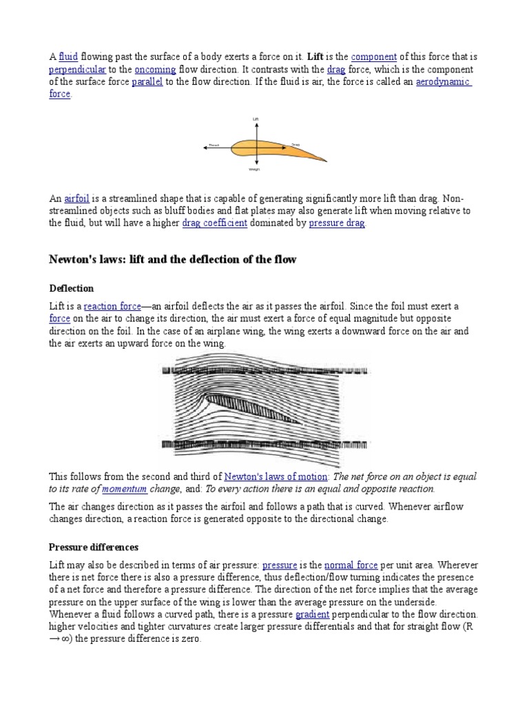 Lift Theory Description | PDF | Lift (Force) | Airfoil