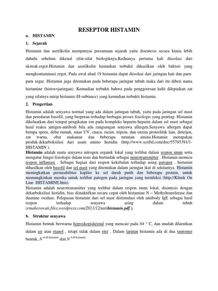 Reseptor Histamin | PDF