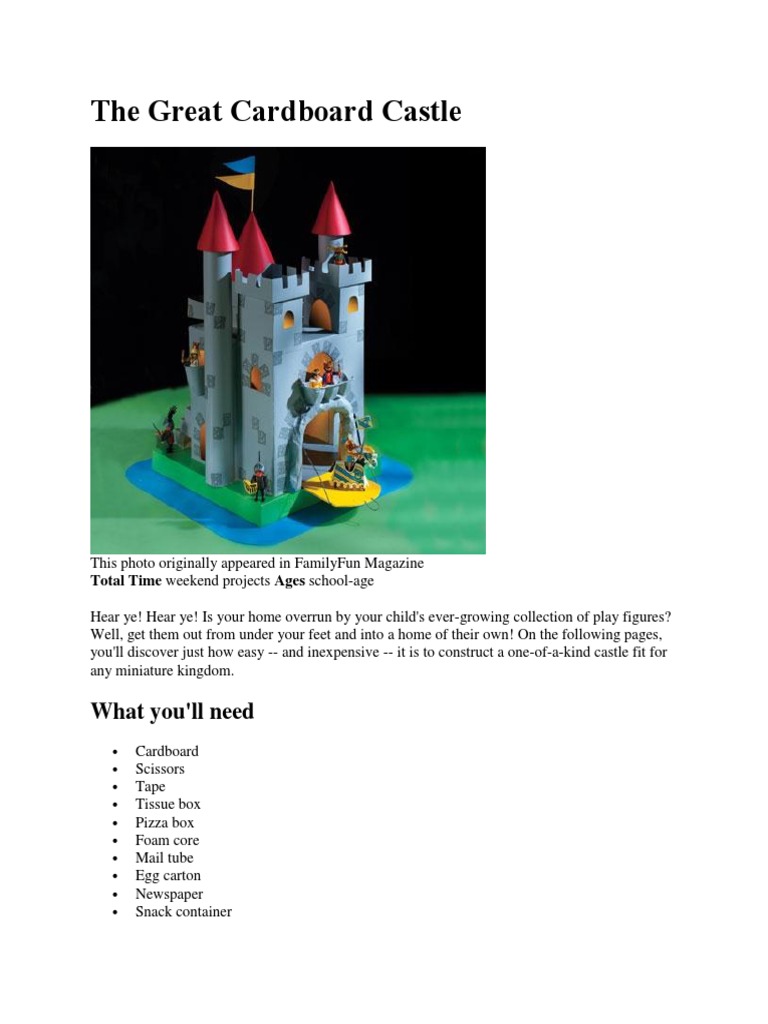 The Great Cardboard Castle | PDF | Leisure