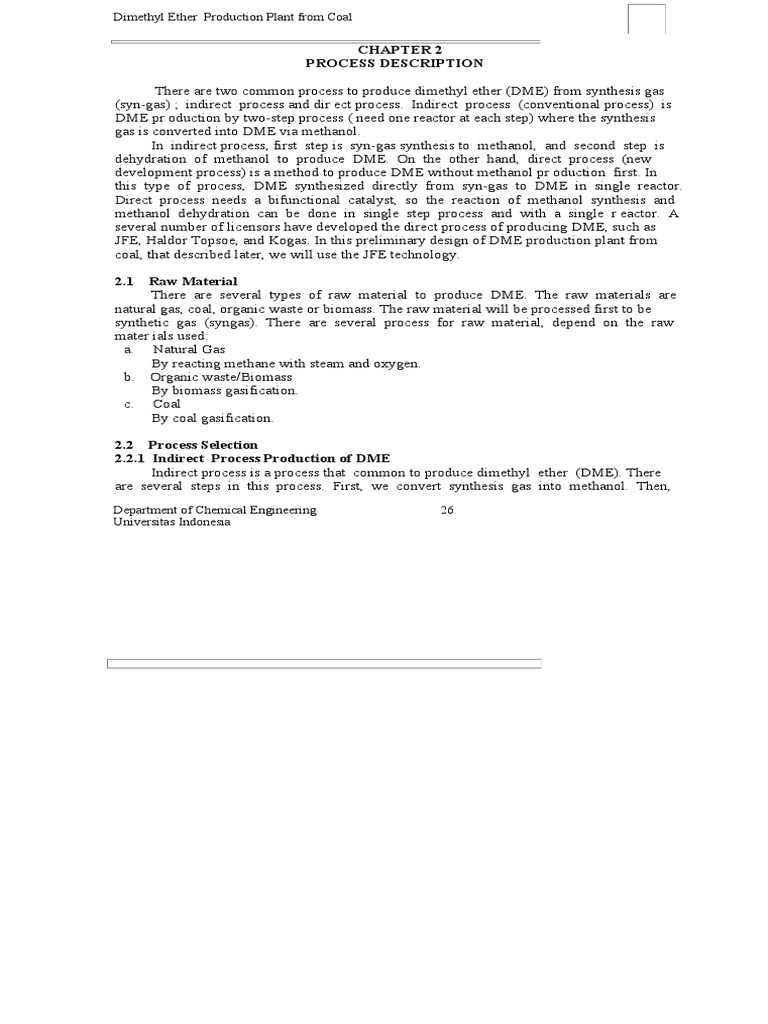 Che-007 Dme Plant (Chapter 1 - 10) | PDF | Chemical Processes ...