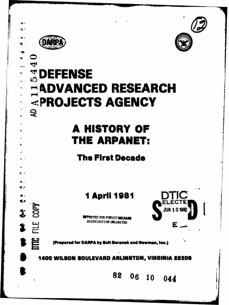 A History of The ARPANET The First Decade (Report) - Arlington, VA Bolt ...