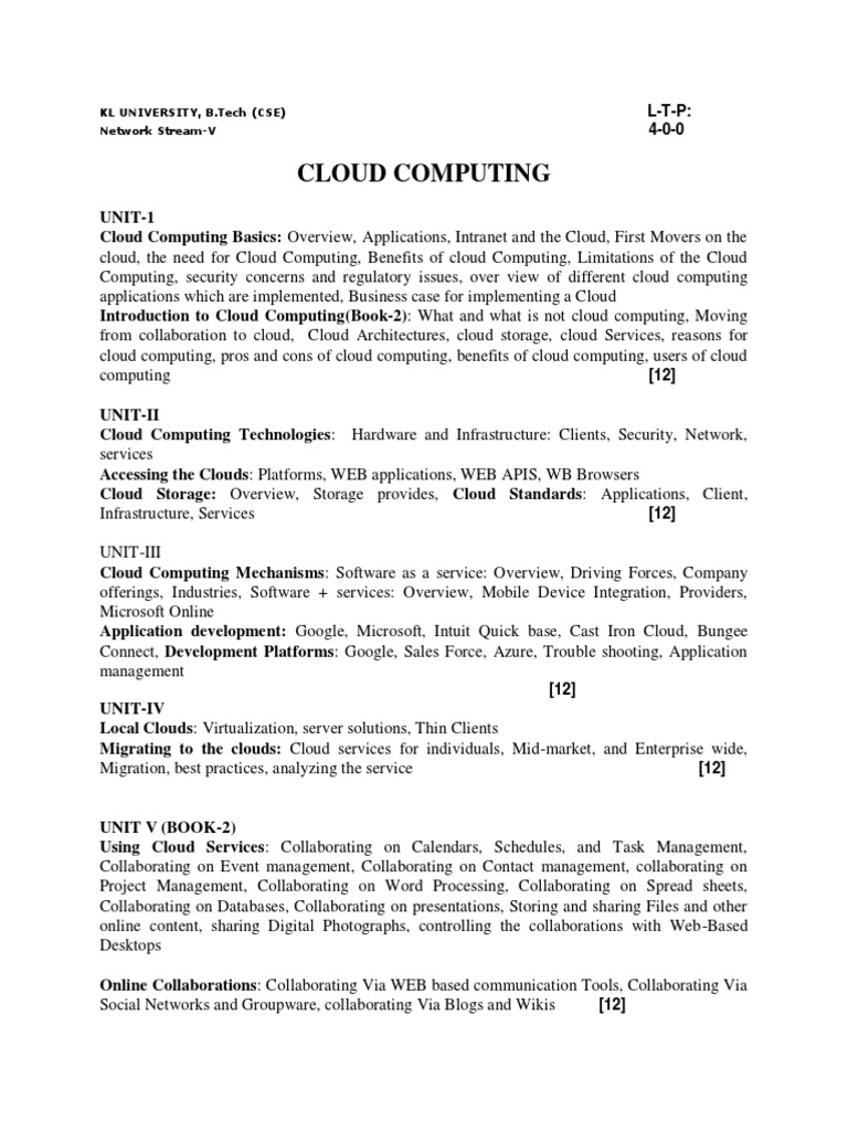 Course Handout CC | PDF | Cloud Computing | Application Software