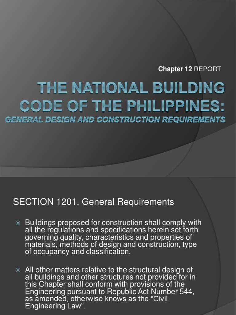 National Building Code Presentation | PDF | Wall | Duct (Flow)