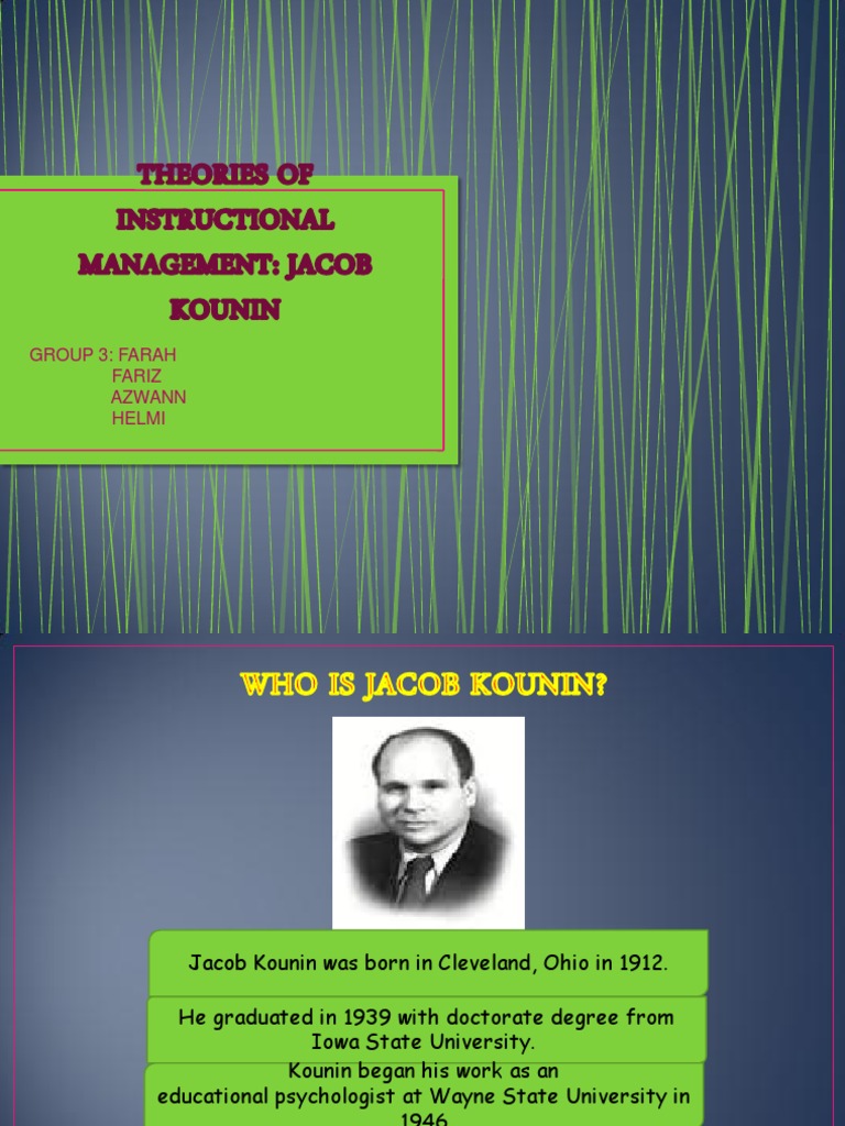 Theories of Instructional Management-Jacob Kounin | PDF | Classroom ...