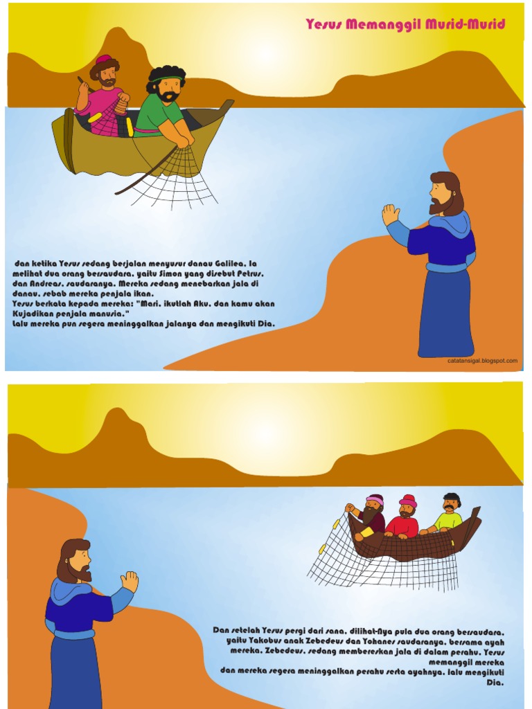 Cerita Bergambar "Yesus Memanggil Murid-Murid Yang Pertama | PDF