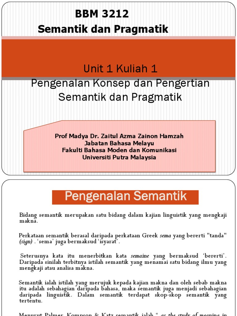 Semantik Dan Pragmatik | PDF