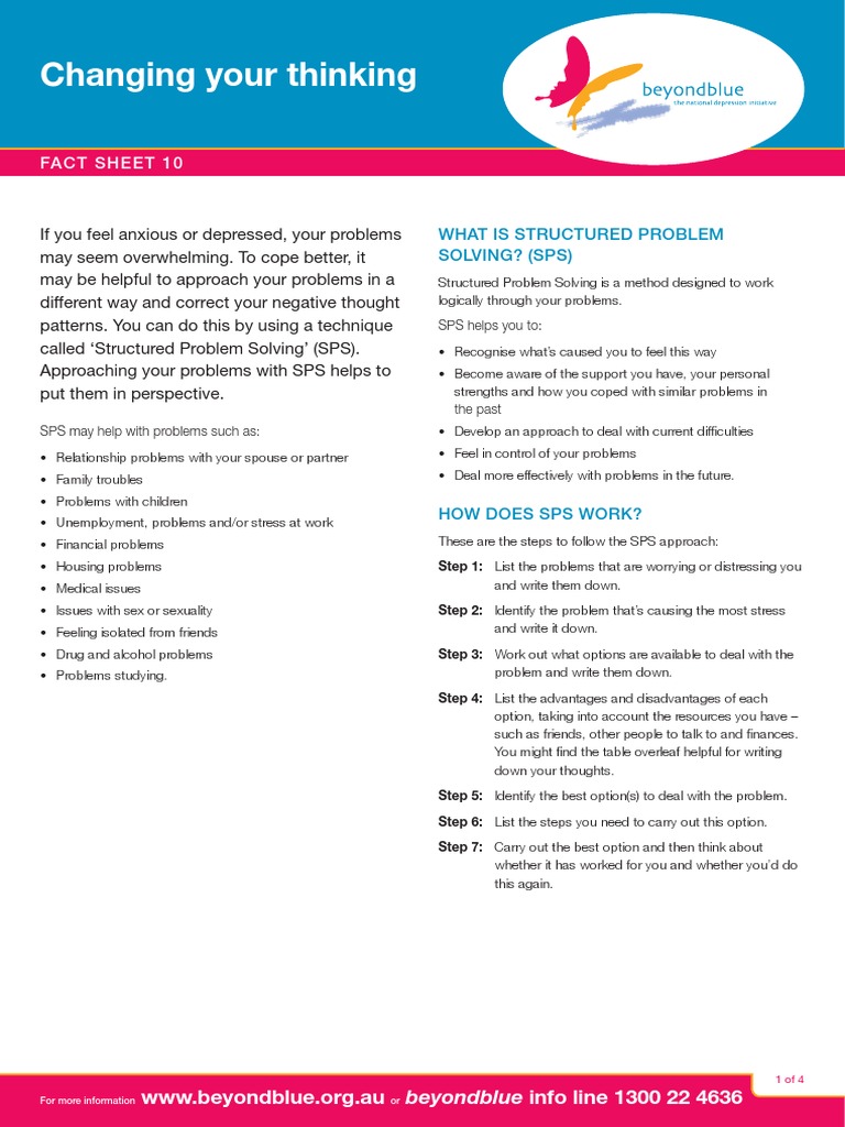 Changing Your Thinking - Cognitive Behaviour Therapy | PDF