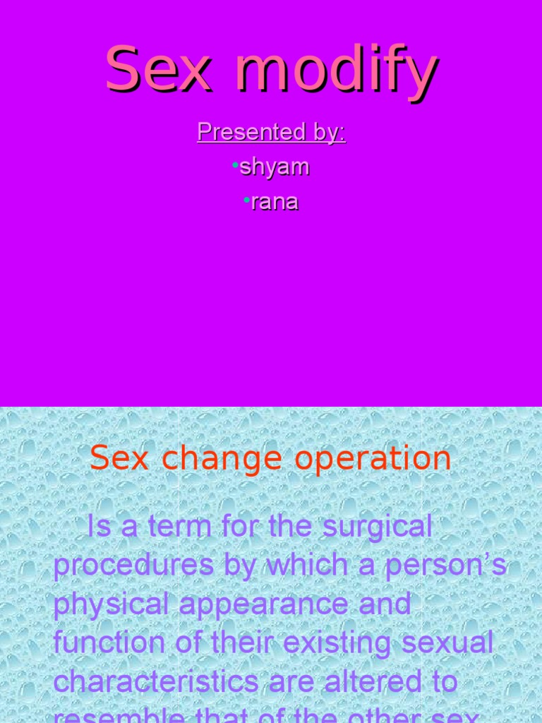 Sex Modify Pdf Human Reproduction Medical Specialties