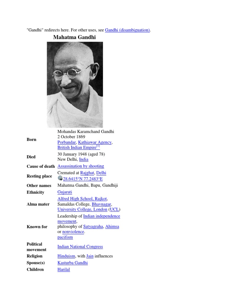 Mahatma Gandhi | PDF | Mahatma Gandhi | Pakistan Movement