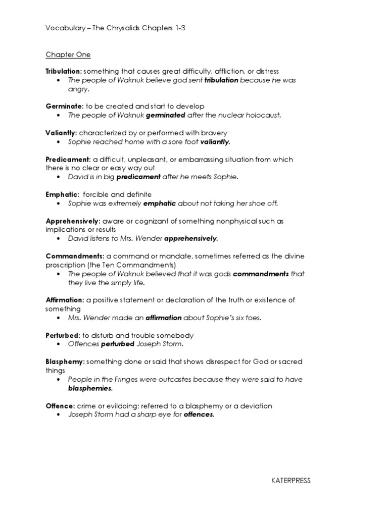 The Chrysalids Vocabulary | PDF | Philosophy | History