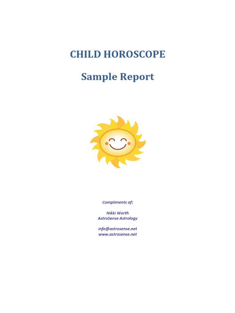 Child Horoscope Sample | PDF | Planets In Astrology | Divination
