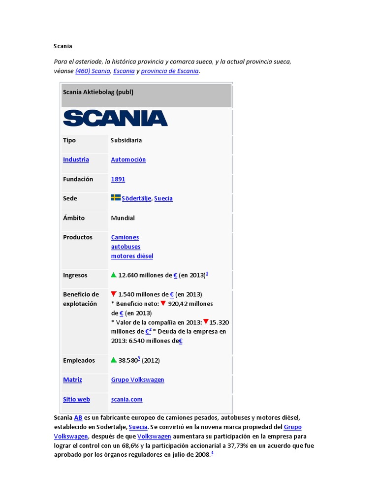 Scania | PDF | Vehículos comerciales | Industria del vehículo