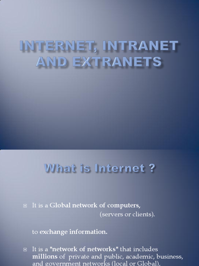 Internet Intranet Extranet | Download Free PDF | Computer Network ...