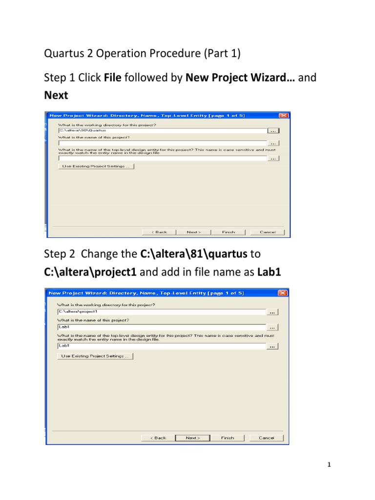 Quartus 2 Operation Guide | PDF