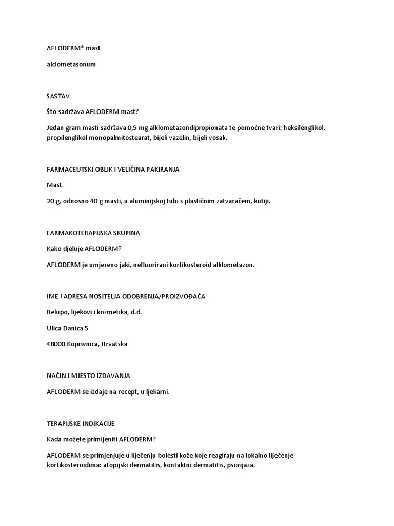 Afloderm Mast | PDF