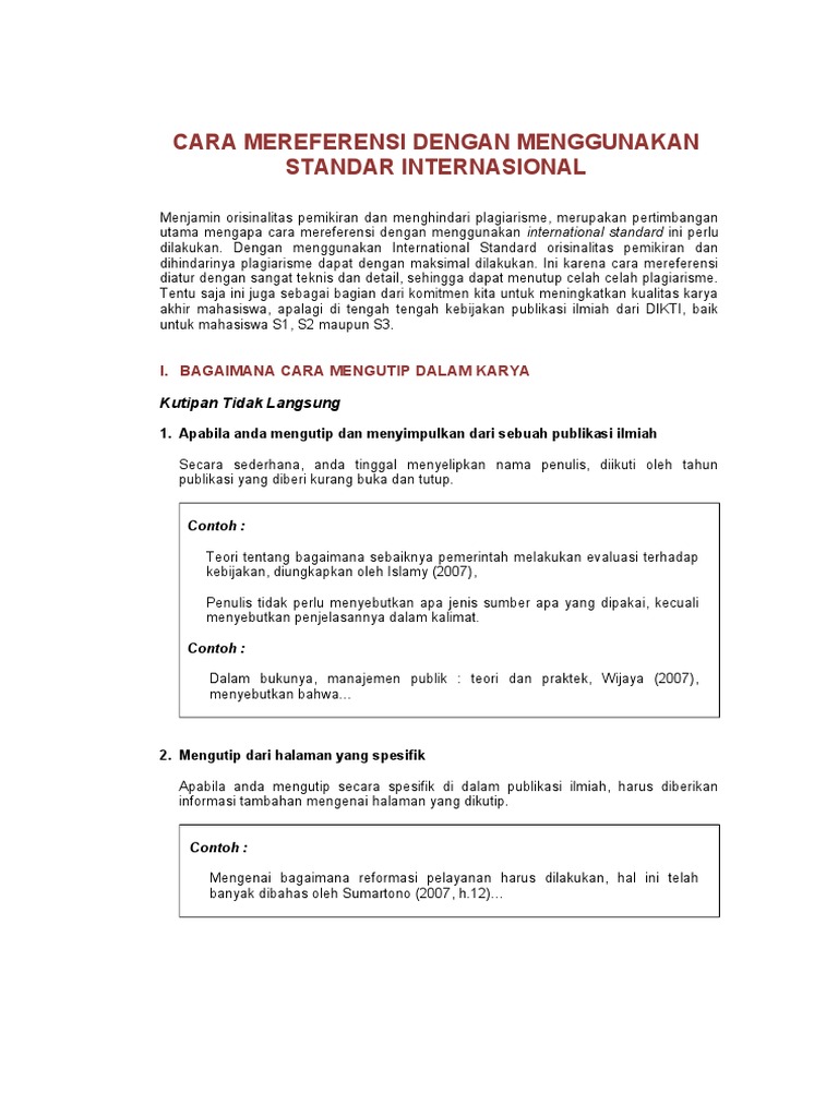 Standar Penulisan Referensi (Harvard) | PDF