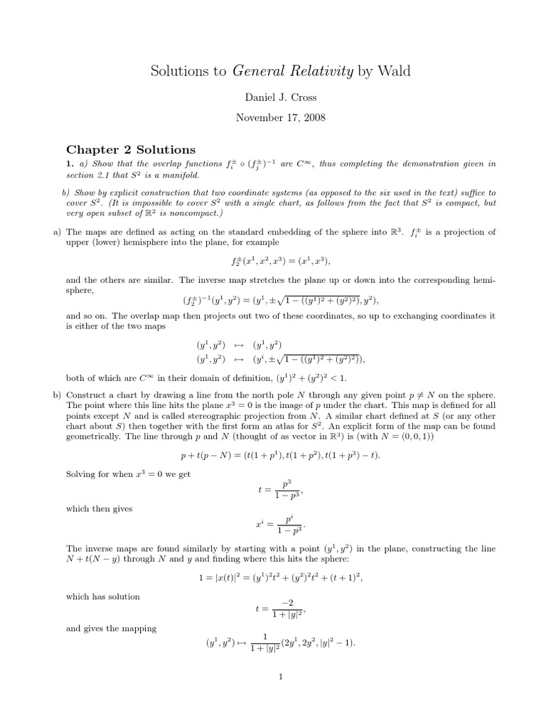 General Relativity by Wald Solutions | PDF | Basis (Linear Algebra ...