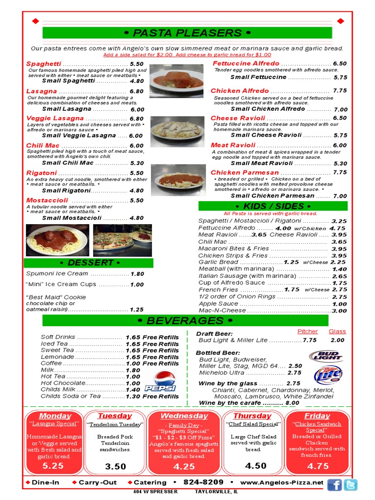 Angelos Menu 01-01-2014 - Opt | PDF | French Fries | Salad