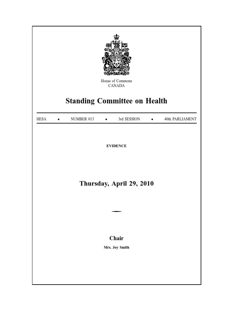 Standing Committee On Health | PDF | Circadian Rhythm | Safety
