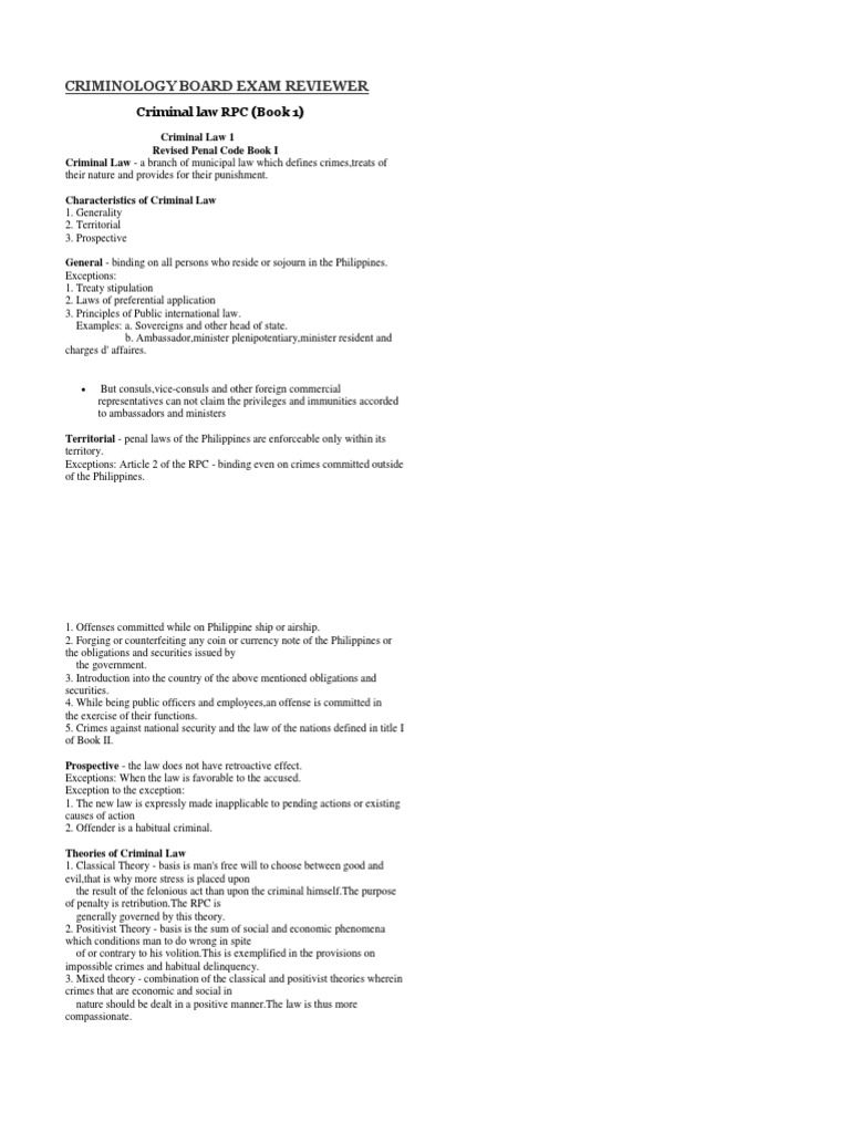 Criminology Board Exam Reviewer | PDF | Conspiracy (Criminal) | Crime ...
