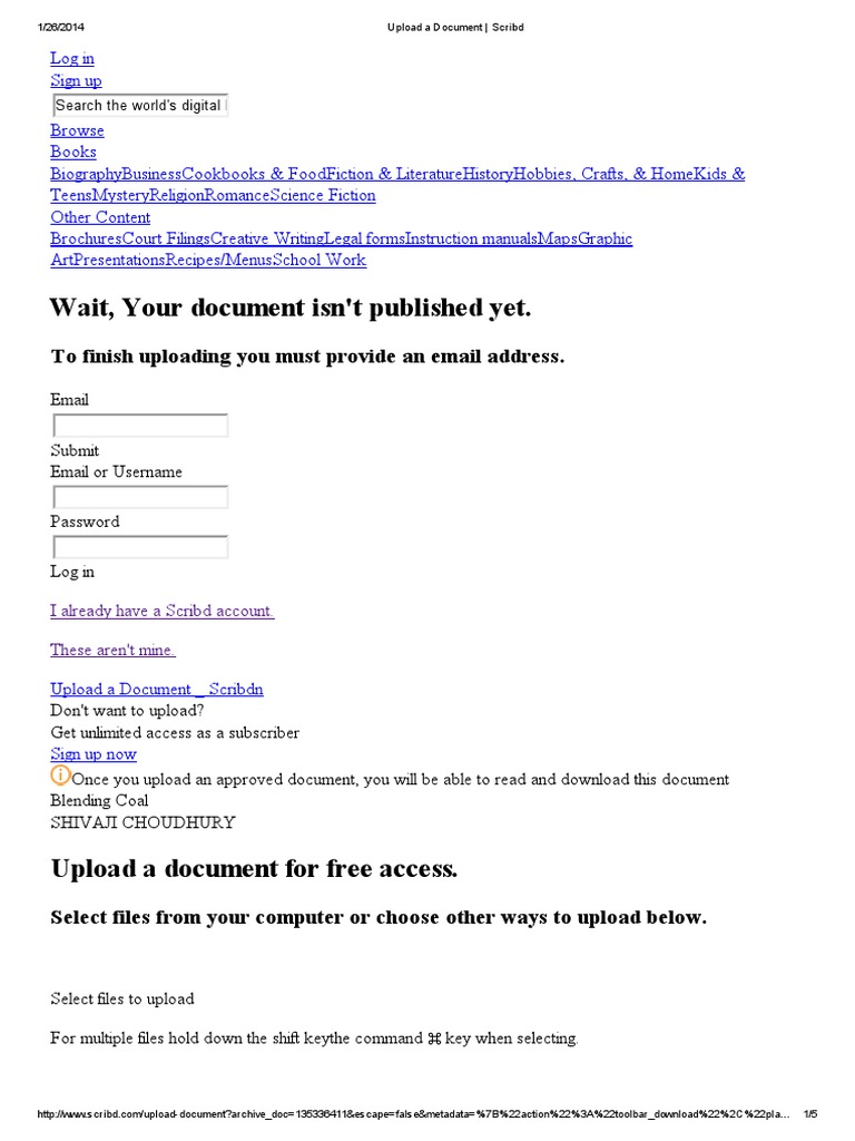 Wait, Your Document Isn't Published Yet.: To Finish Uploading You Must ...